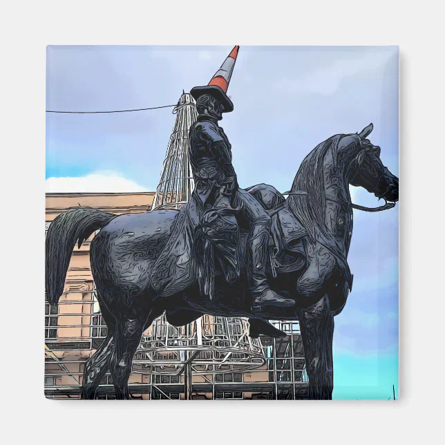 The Duke of Wellington statue with a Traffic Cone Magnet | Zazzle