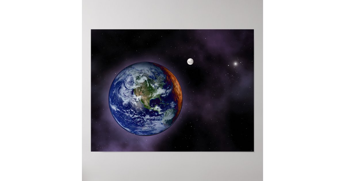The Earth shown at the outer edges Poster | Zazzle