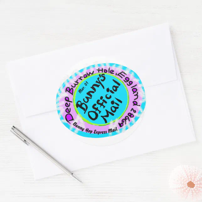 The Easter Bunny Address Mail Stamp Classic Round Sticker | Zazzle