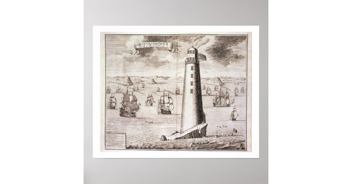 The Eddystone Lighthouse, engraved by Hendrick Hul Poster | Zazzle