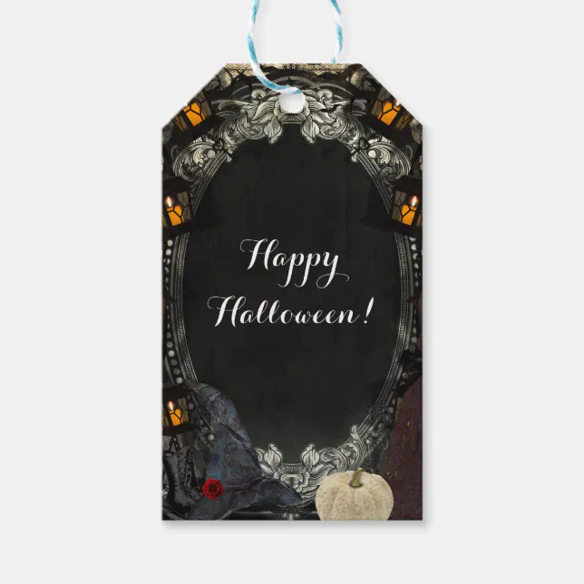 The Elegant Witch Classy Birthday Halloween Favor Gift Tags | Zazzle