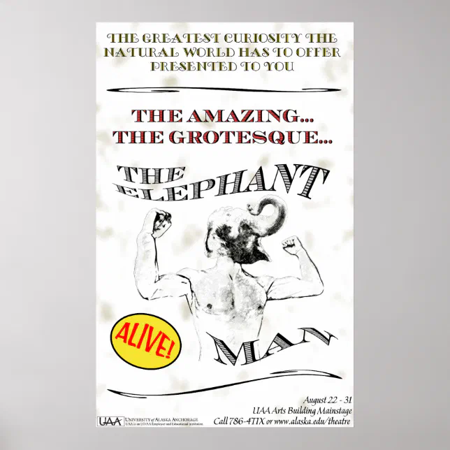 The Elephant Man Poster | Zazzle