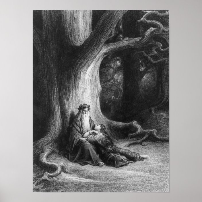 The Enchanter Merlin and the Fairy Vivien Poster | Zazzle.com