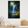 The Enchantment of a Beautiful Forest Waterfall Poster | Zazzle