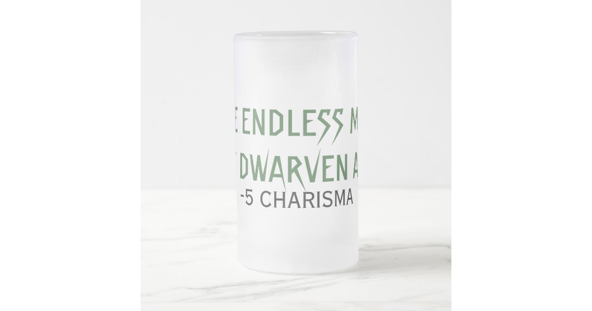 THE ENDLESS MUGOF DWARVEN ALE FROSTED GLASS BEER MUG | Zazzle