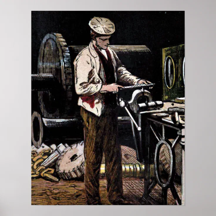 " The Engineer" Vintage Illustration Poster | Zazzle