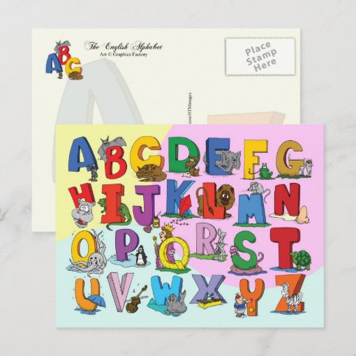 The English Alphabet Postcard | Zazzle