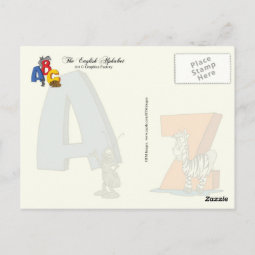 The English Alphabet Postcard | Zazzle