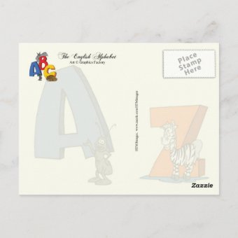The English Alphabet Postcard | Zazzle