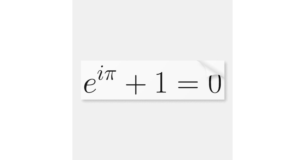 The Euler formula Bumper Sticker | Zazzle