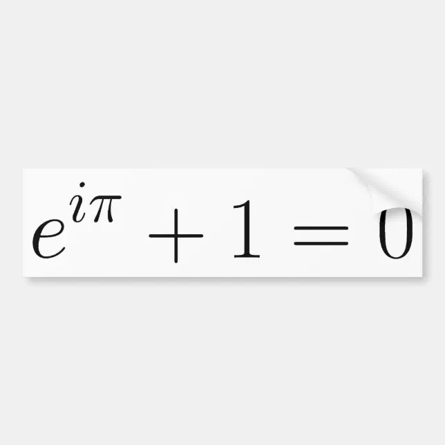 The Euler formula Bumper Sticker | Zazzle