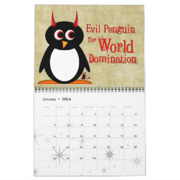 The EVIL PENGUIN™ Cartoon CALENDAR 2016 | Zazzle