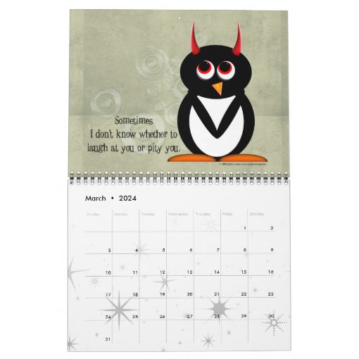 The EVIL PENGUIN™ Cartoon CALENDAR 2016 | Zazzle