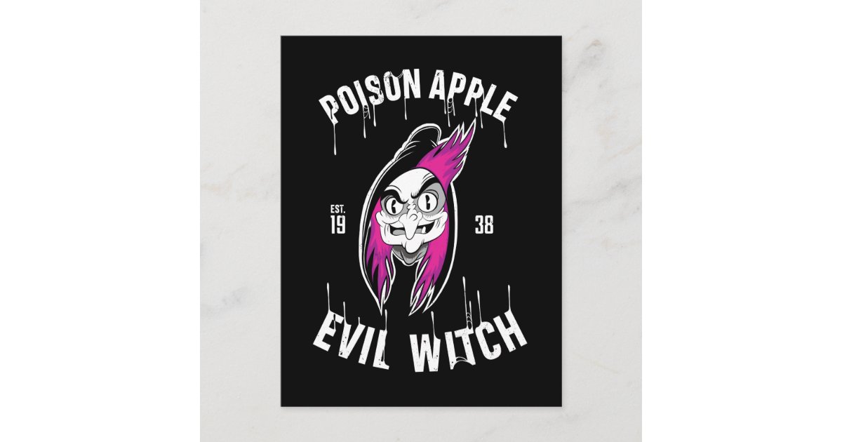 The Evil Queen | Poison Apple Evil Witch Postcard | Zazzle