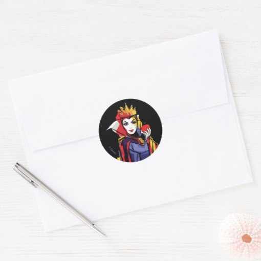 The Evil Queen | Pose With Apple Classic Round Sticker | Zazzle