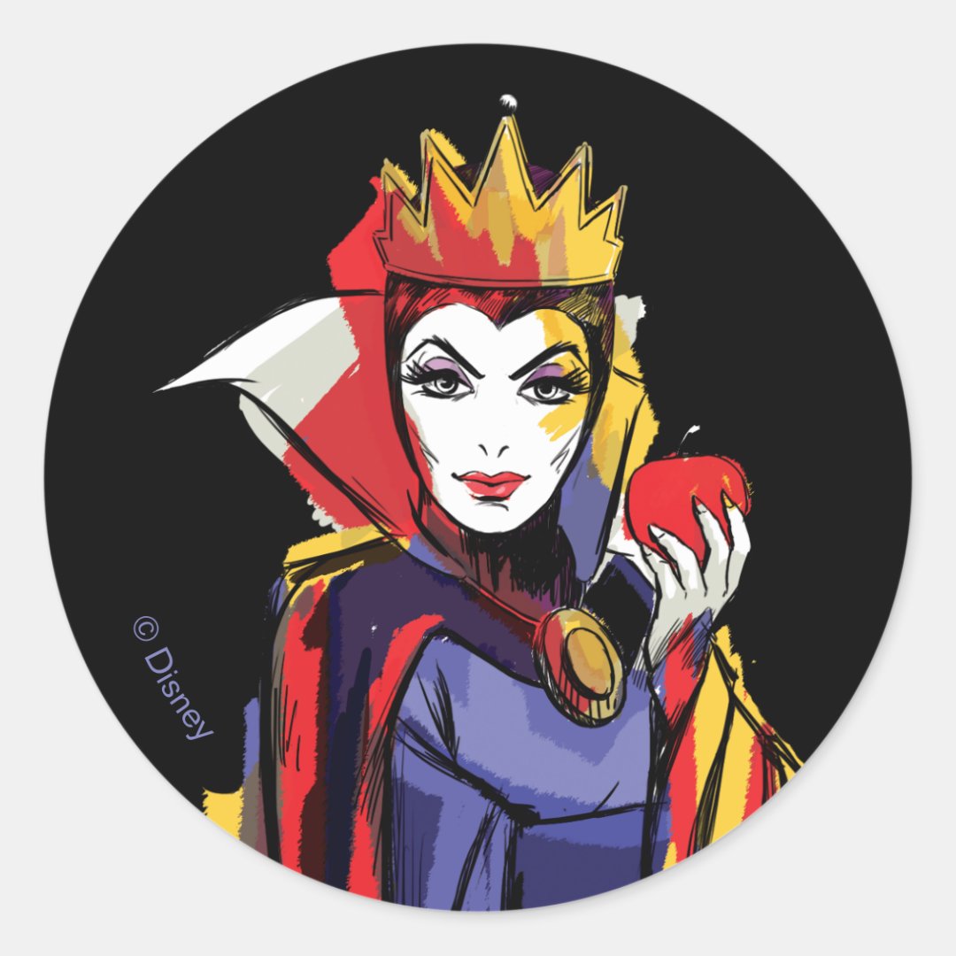 The Evil Queen | Pose With Apple Classic Round Sticker | Zazzle