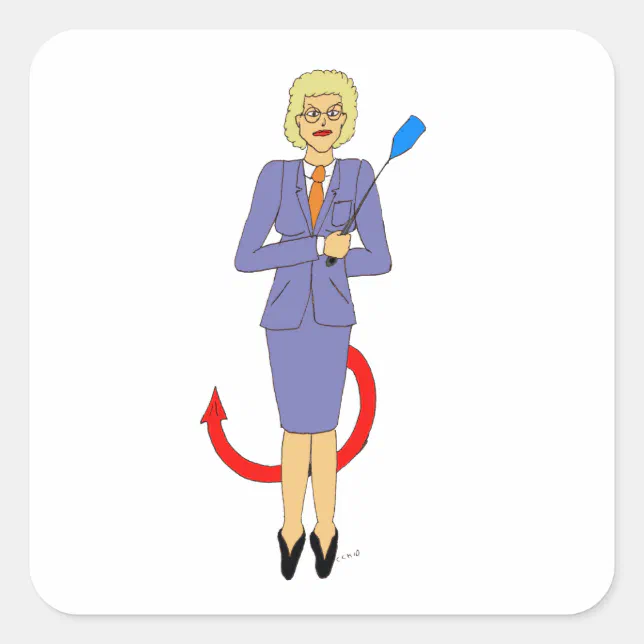 The Evil Teacher Square Sticker | Zazzle