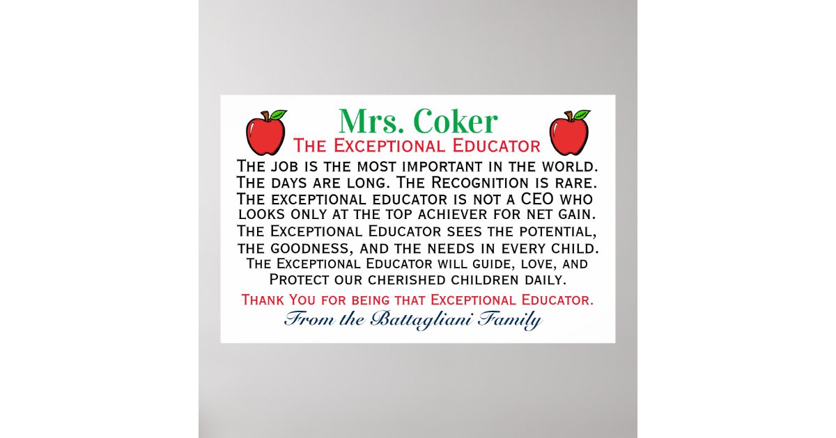 The Exceptional Teacher / Educator Poster | Zazzle