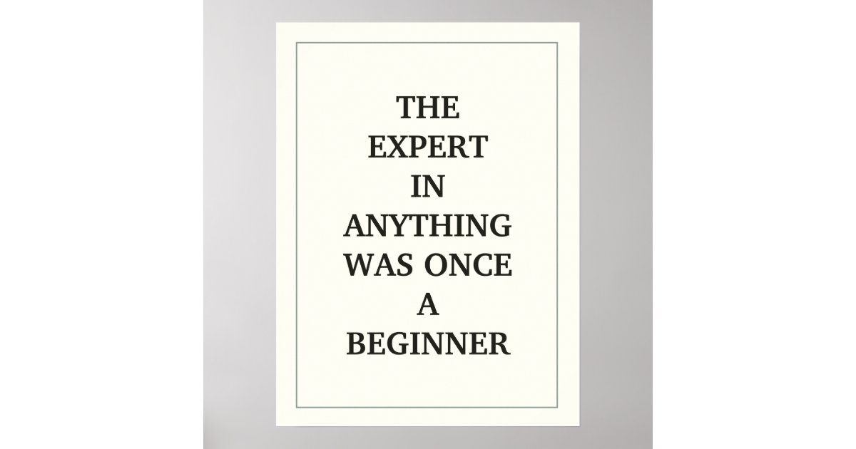 THE EXPERT IN ANYTHING WAS ONCE A BEGINNER POSTER | Zazzle