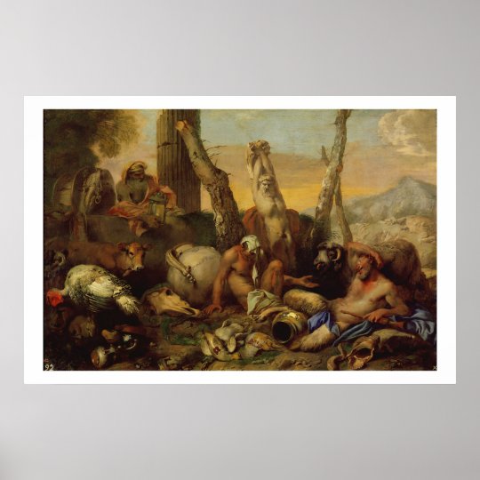 The Fable of Diogenes, looking with a lantern for Poster | Zazzle.com