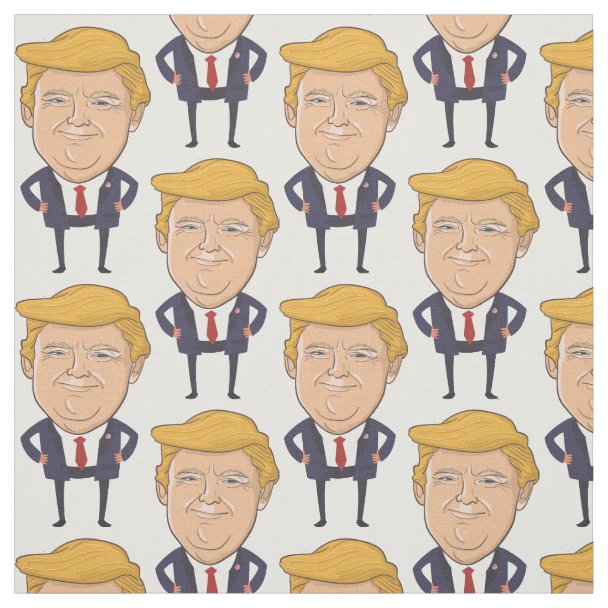 President funny Donald Trump of America. Pop art Fabric | Zazzle