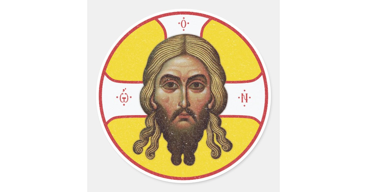 The Face Of Christ Orthodox Icon Classic Round Sticker | Zazzle