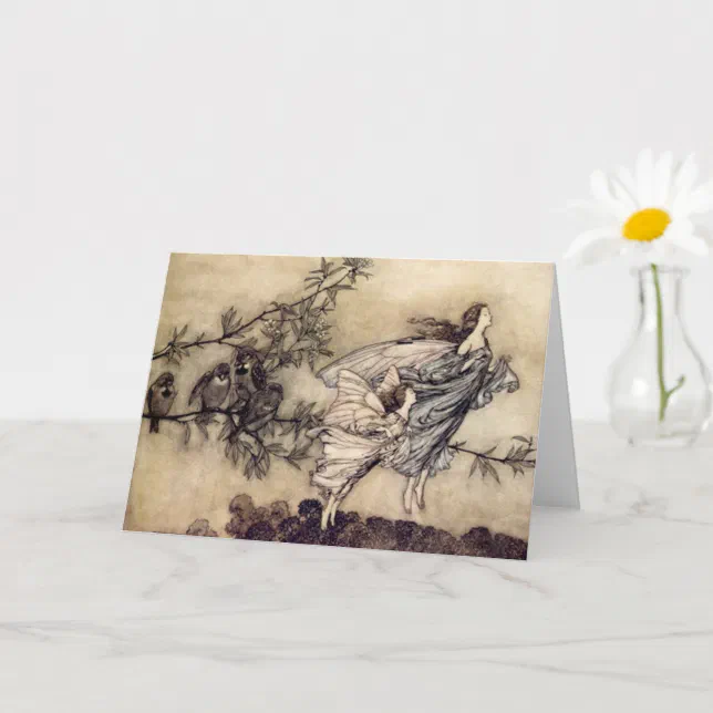 The Fairies Have Tiffs With Birds, Arthur Rackham Card | Zazzle
