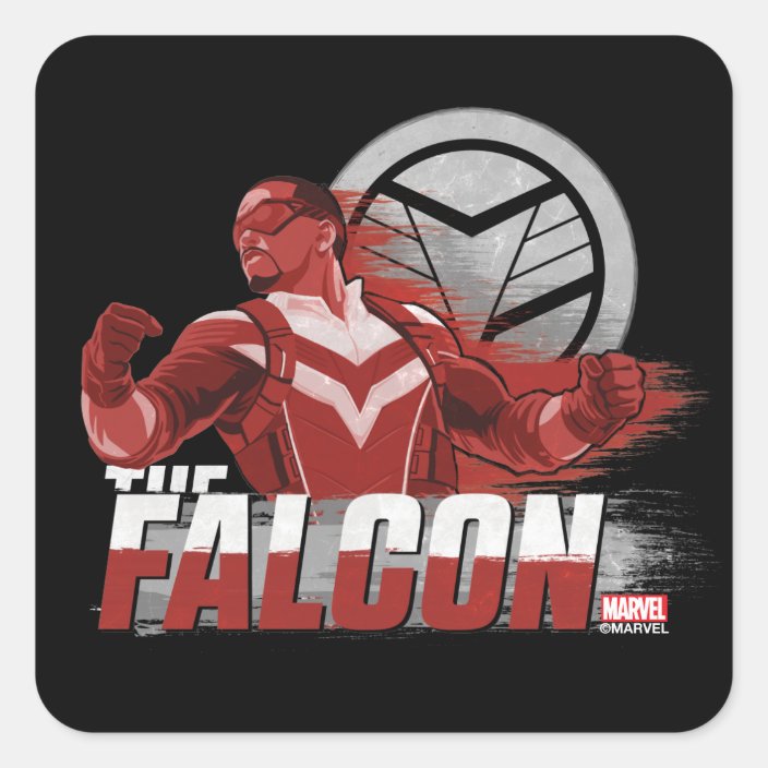 The Falcon Character Graphic Square Sticker | Zazzle.com