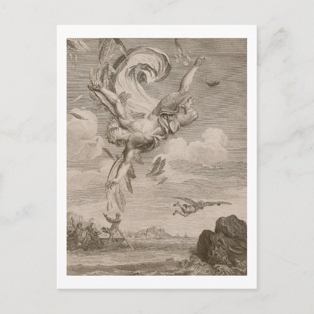 The Fall of Icarus, 1731 (engraving) Postcard | Zazzle