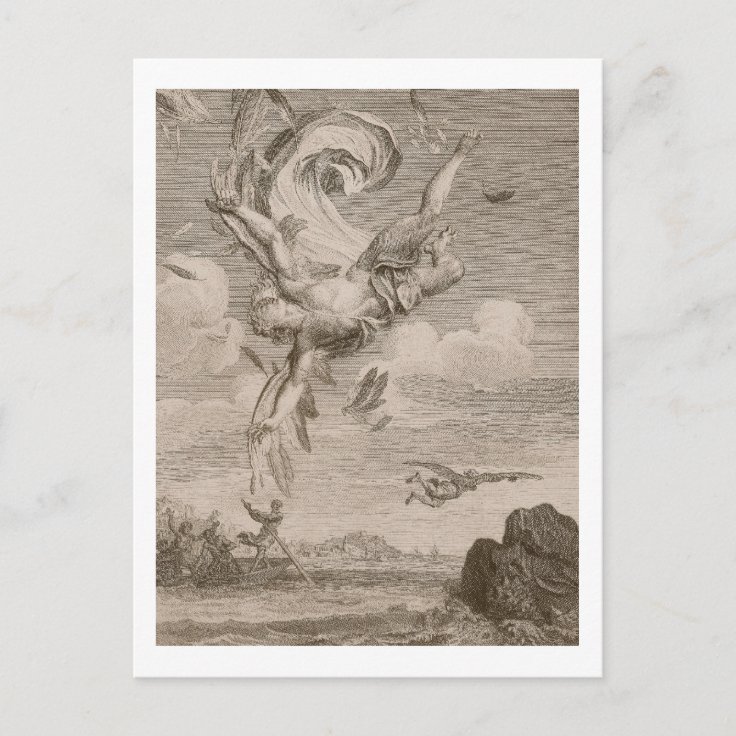 The Fall of Icarus, 1731 (engraving) Postcard | Zazzle