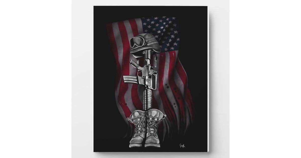 The Fallen Soldier - Your Custom Plaque - 8x10 Wit | Zazzle