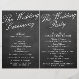 The Fancy Chalkboard Wedding Collection Programs | Zazzle