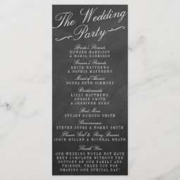 The Fancy Chalkboard Wedding Collection Programs | Zazzle