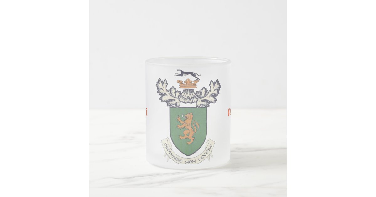 The Farrell Clan of Ireland coat of arms Frosted Glass Coffee Mug | Zazzle