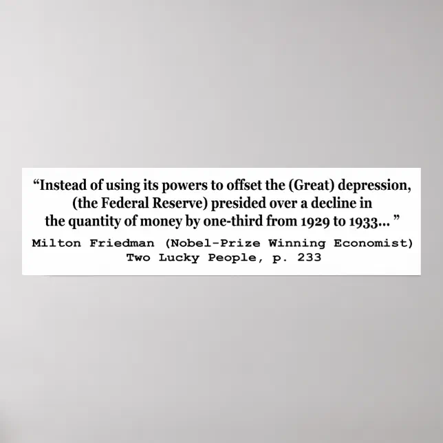 The Federal Reserve & The Great Depression Poster | Zazzle