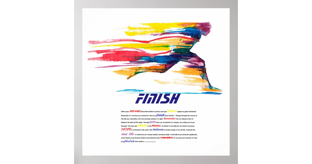 The Finish Motivational Poster | Zazzle
