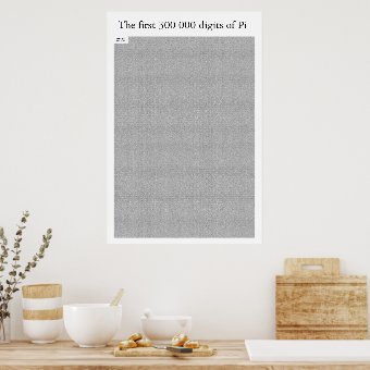 The first 300 000 digits of Pi Poster | Zazzle