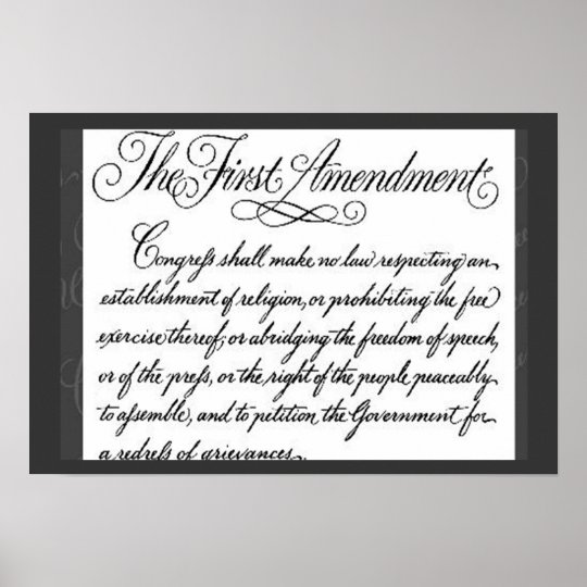 The First Amendment Poster | Zazzle.com