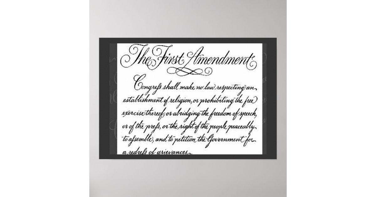 The First Amendment Poster | Zazzle