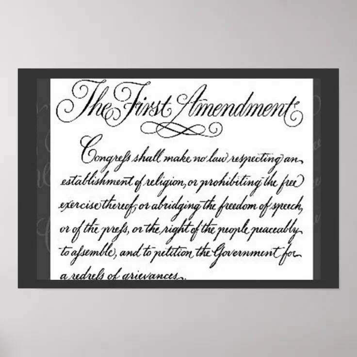 The First Amendment Poster | Zazzle