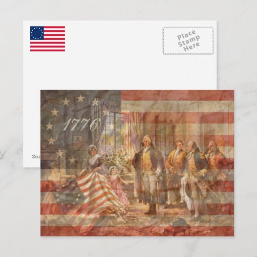 The First American Flag Postcard | Zazzle