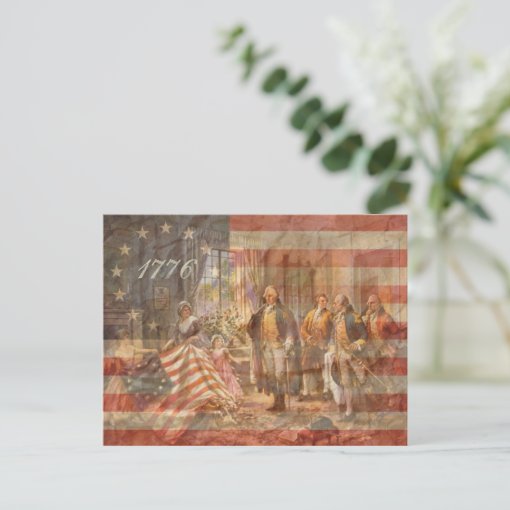 The First American Flag Postcard | Zazzle
