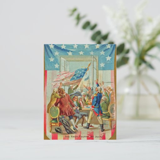 The First Fourth Of July Vintage Postcard | Zazzle