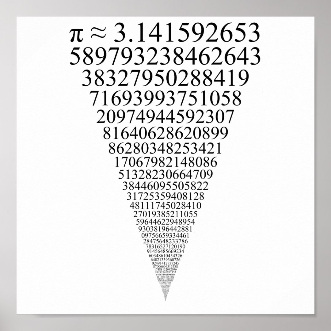 The First Thousand Digits of Pi (looks infinite) Poster | Zazzle