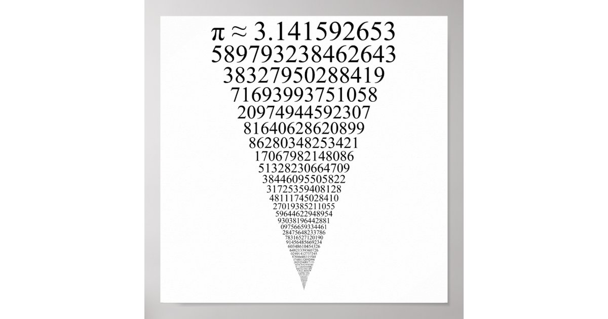 The First Thousand Digits Of Pi looks Infinite Poster Zazzle The First Thousand Digits Of Pi looks Infinite Poster Zazzle