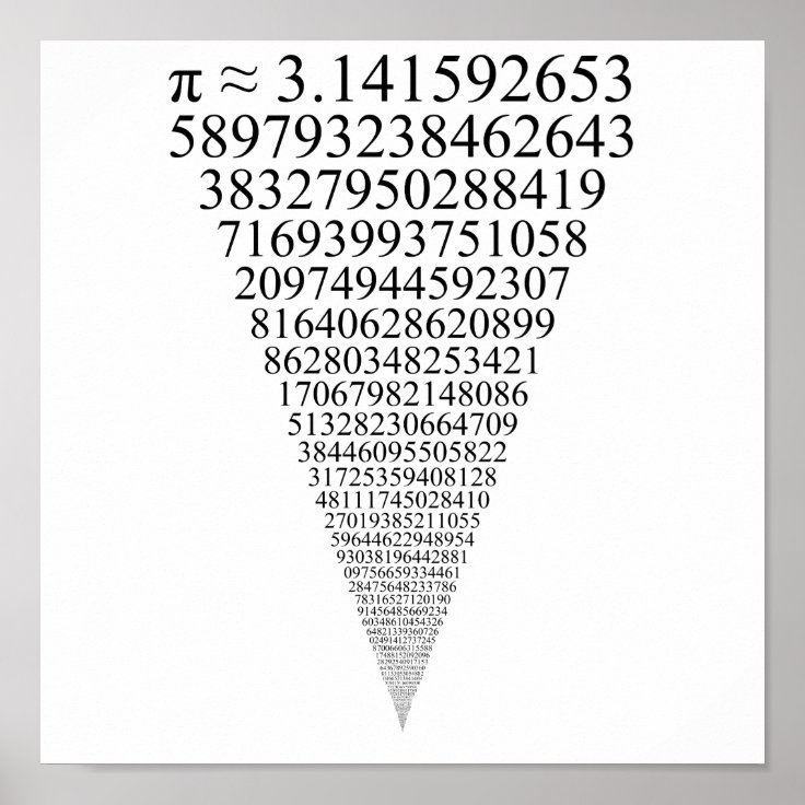 The First Thousand Digits of Pi (looks infinite) Poster | Zazzle