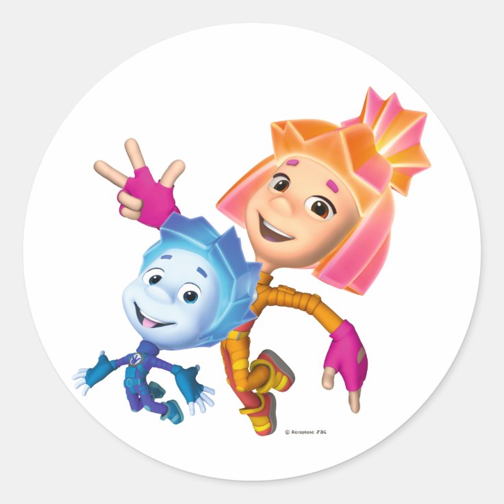 The Fixies | Simka and Nolik Classic Round Sticker | Zazzle