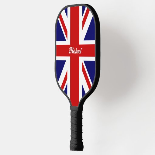 The Flag of Great Britain with Name or Text Pickleball Paddle | Zazzle