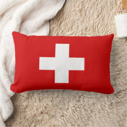 The Flag of Switzerland Lumbar Pillow | Zazzle