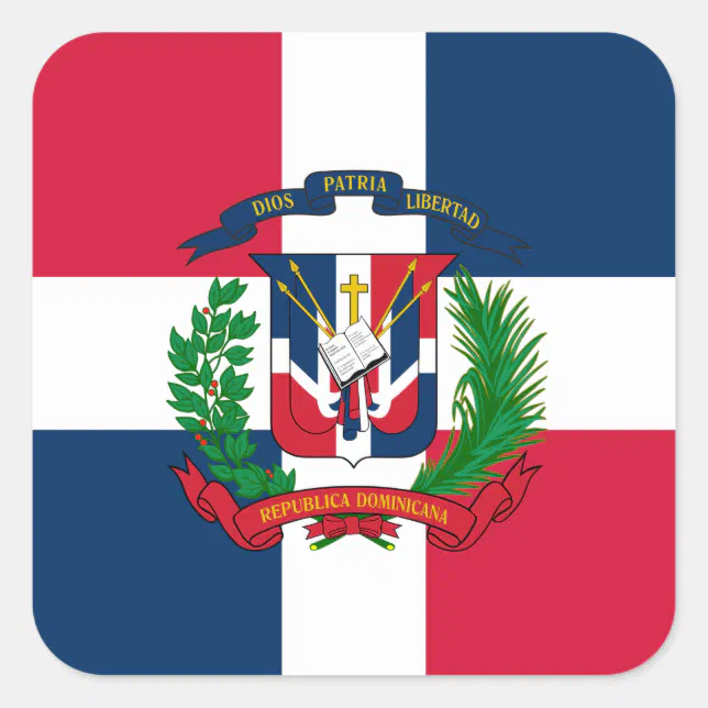 The flag of the Dominican Republic Square Sticker | Zazzle